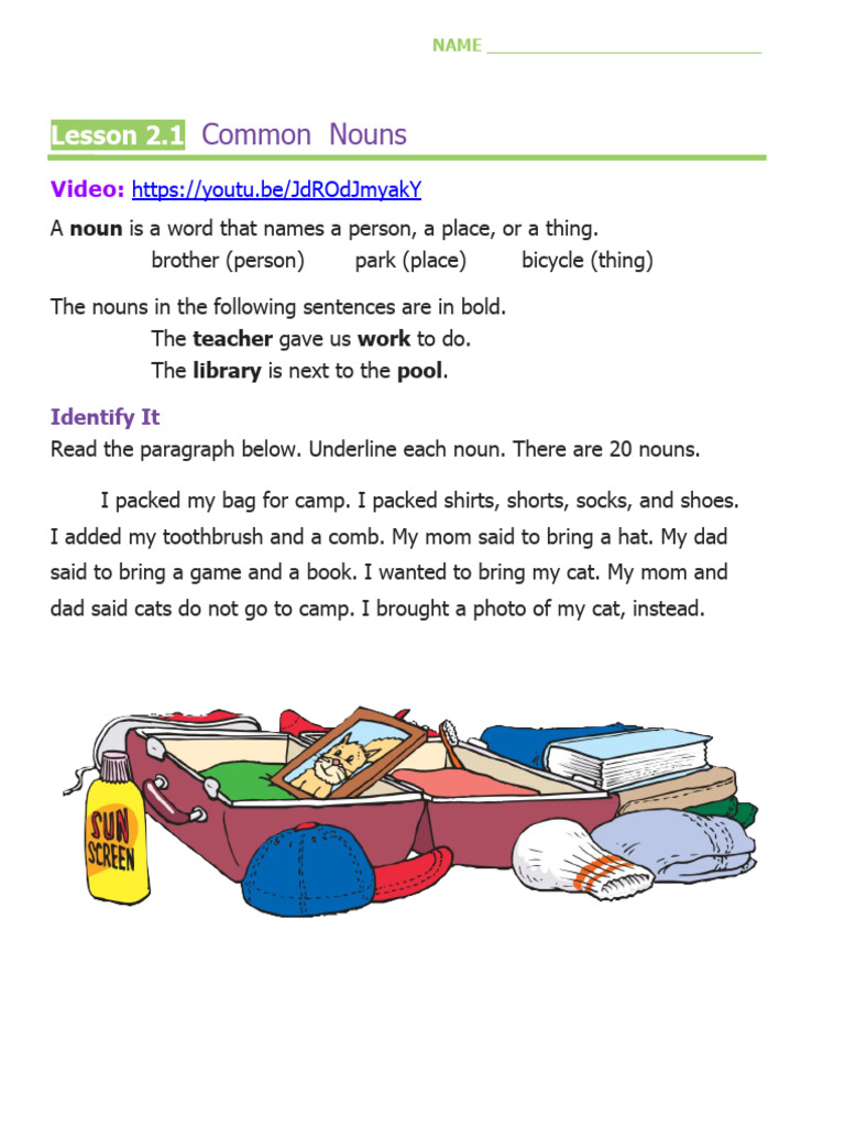 Gr2.1 Common Nouns | PDF | Language Arts & Discipline