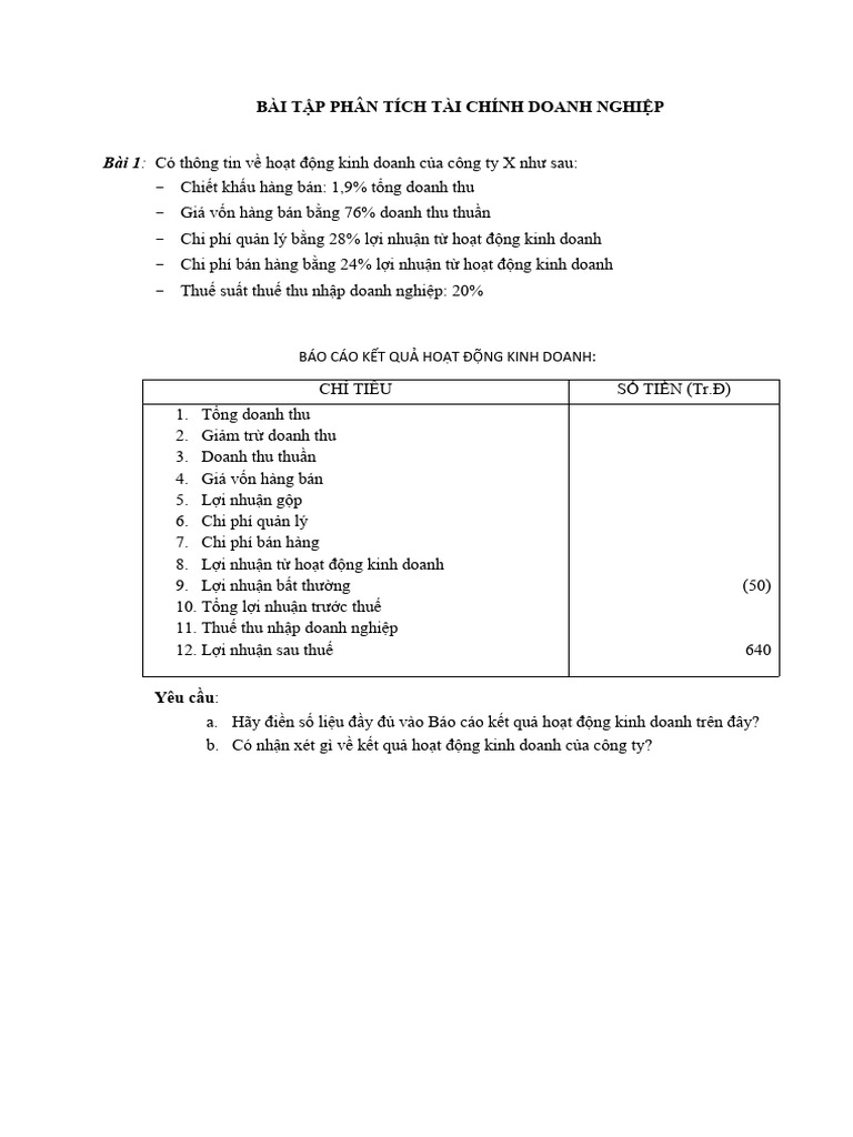 Bài tập PTTC | PDF