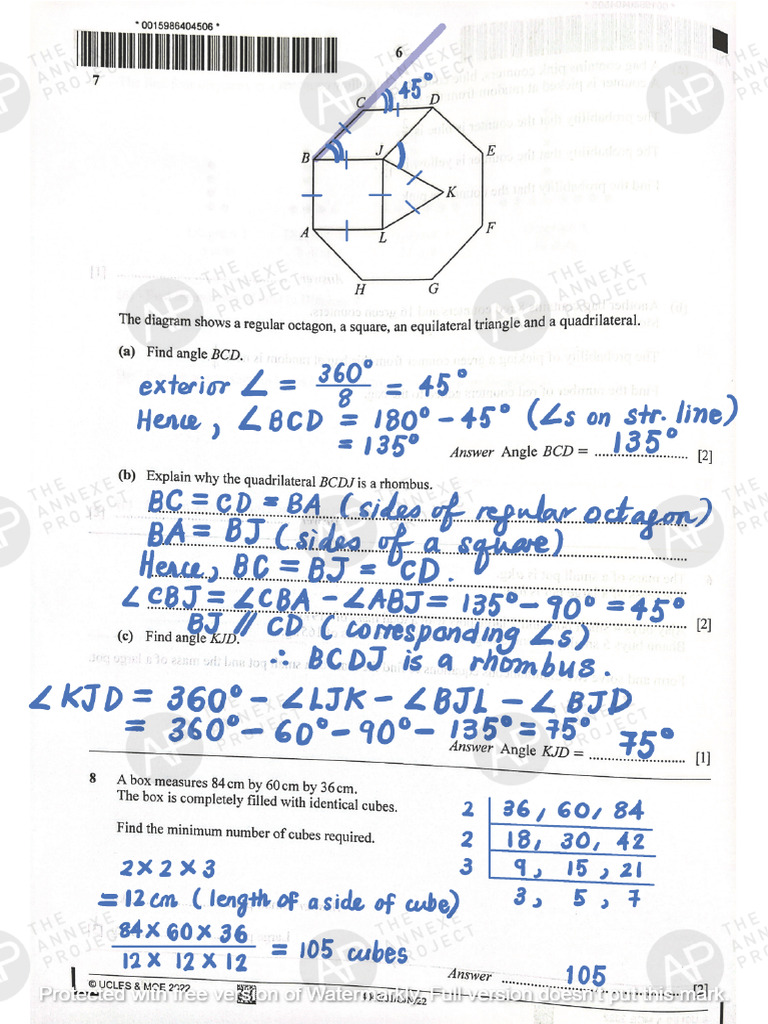 4048 2022-O-Level-Elementary-Mathematics-Paper-1 Solution | PDF