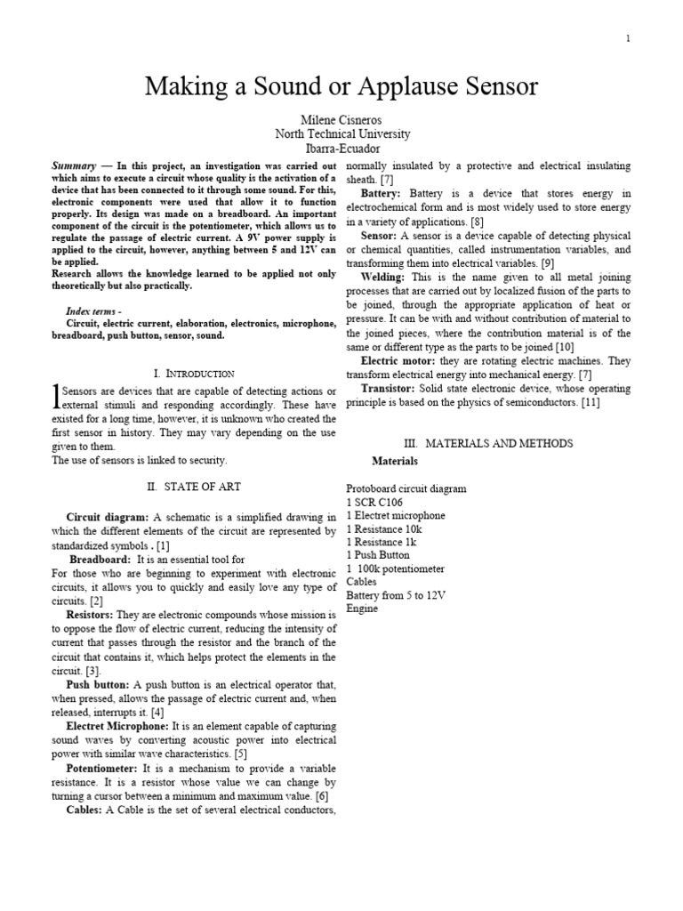 Making A Sound or Applause Sensor 2 | PDF | Electronic Circuits | Resistor
