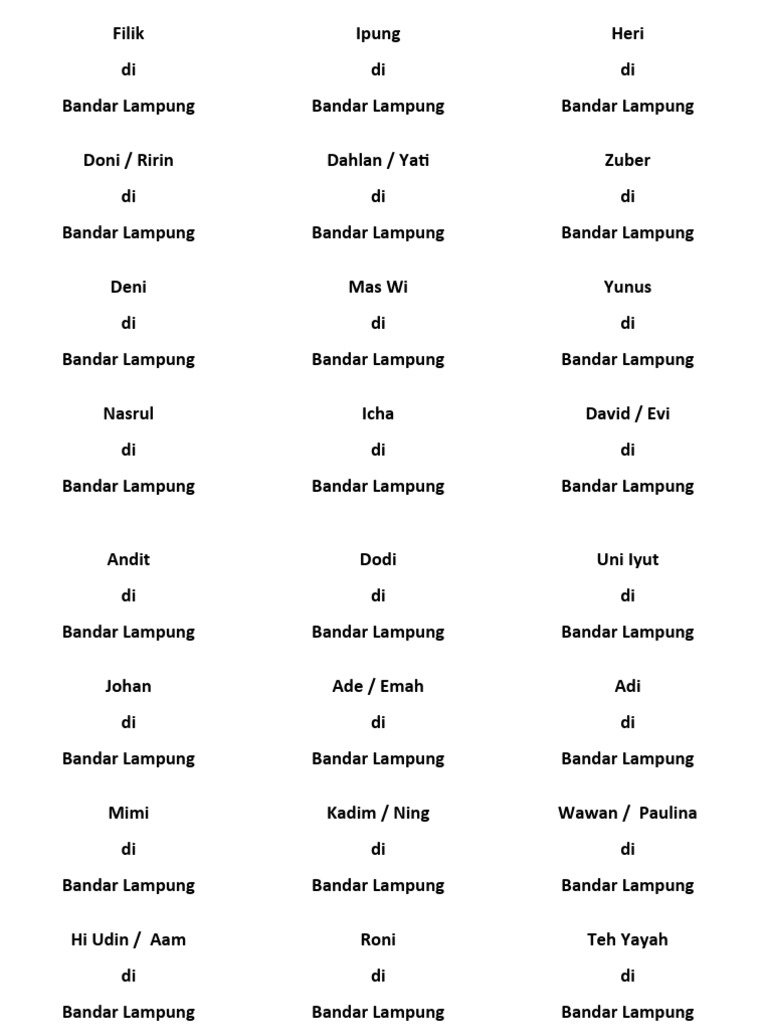 Print Lebel Undangan Regi | PDF