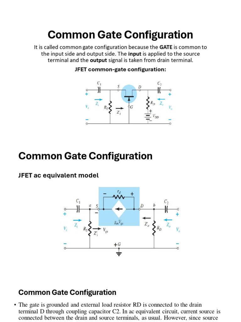 JFET Common Gate Basics | PDF