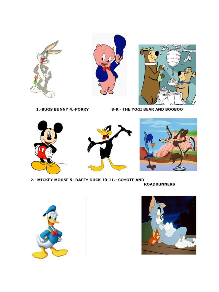 30 Cartoon Characters With Their Names | PDF | Art