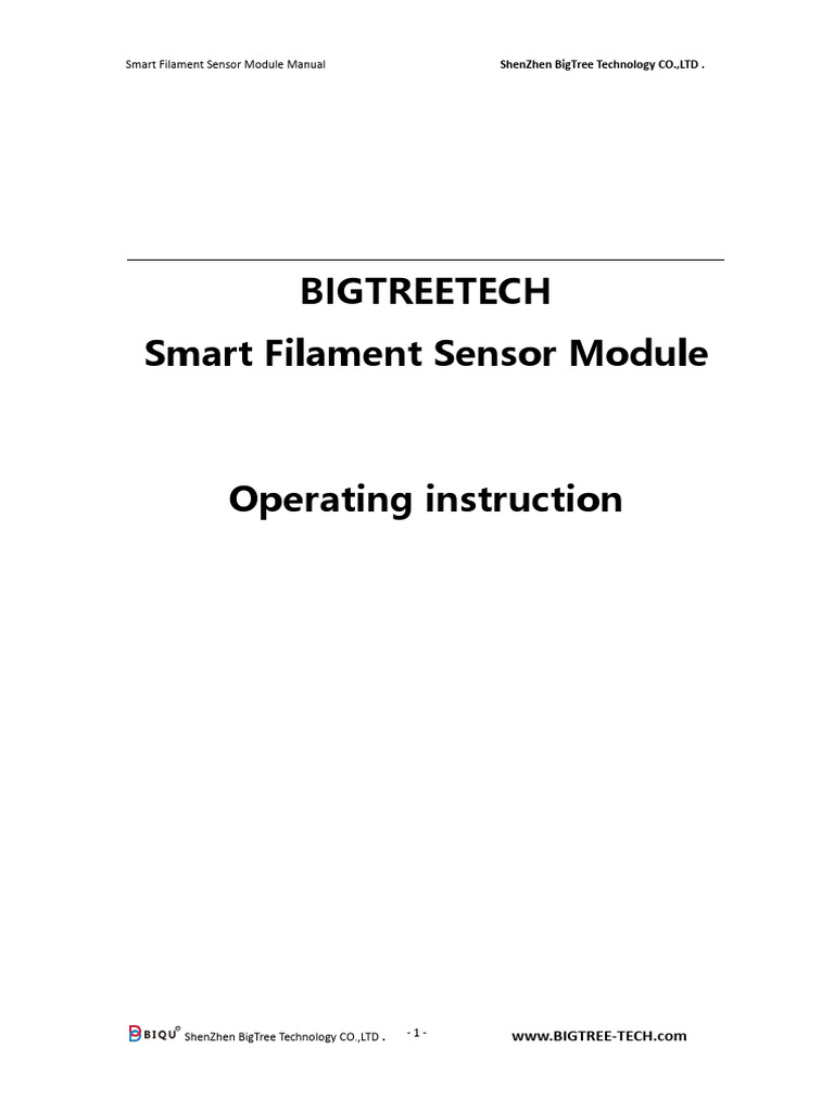 Smart Filament Sensor Module Guide | PDF | Extrusion | Computing
