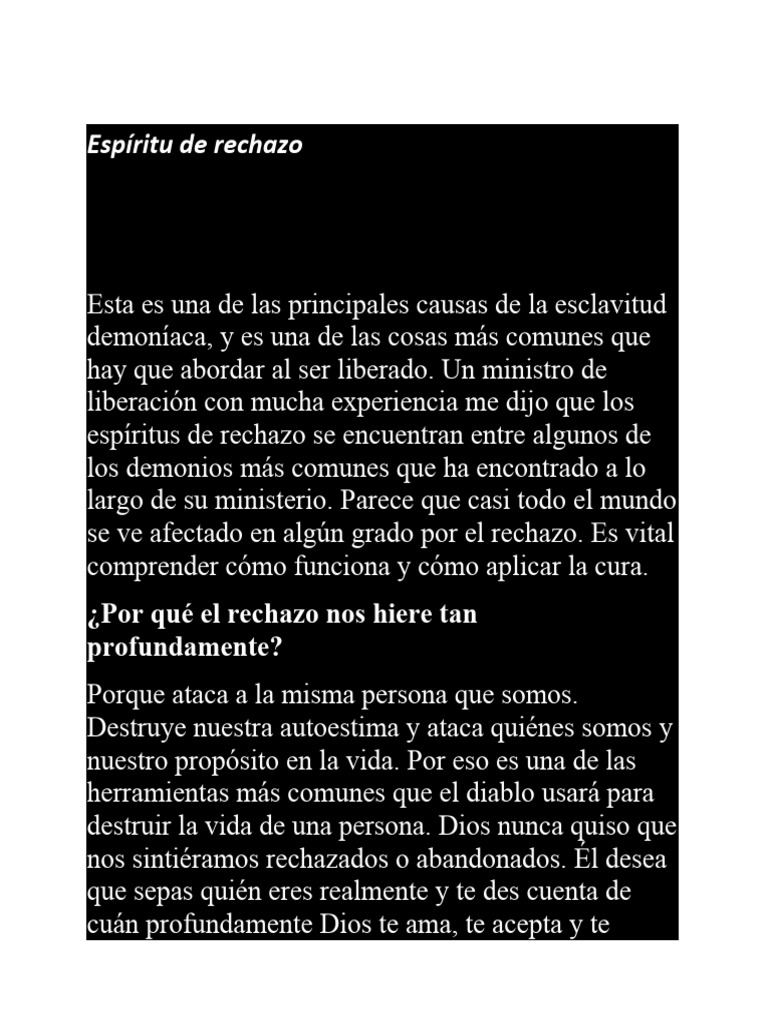 Espíritu De Rechazo Pdf Saulo Amor