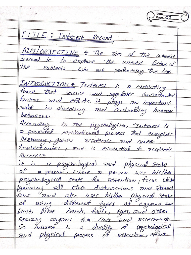 Interest Record | PDF