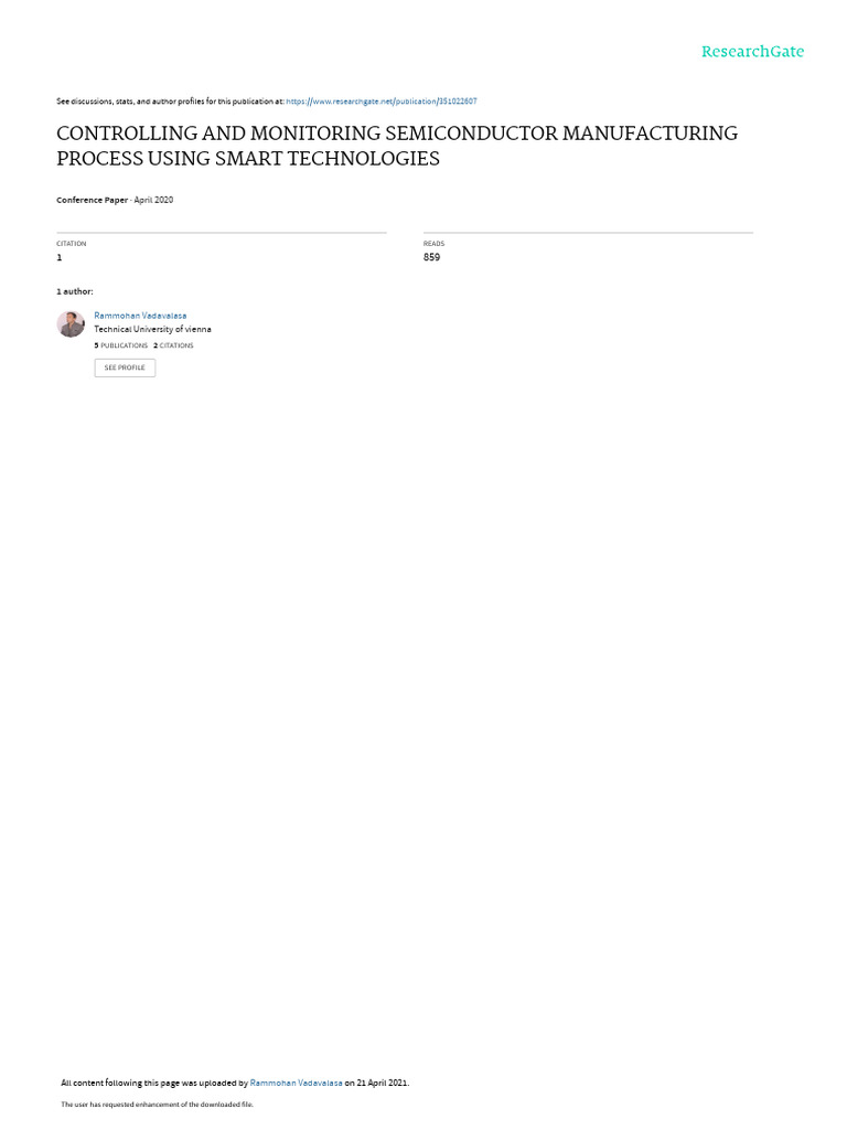Controlling and Monitoring Semiconductor Manufacturing Process ...