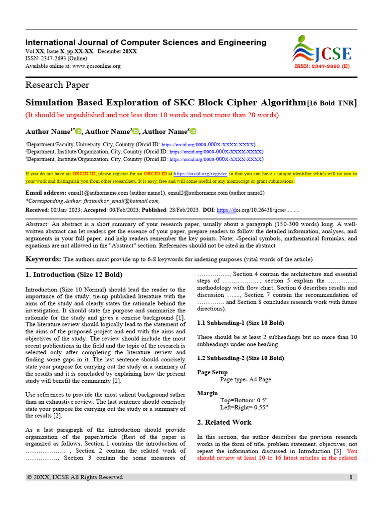 IJCSE Template | PDF | Algorithms