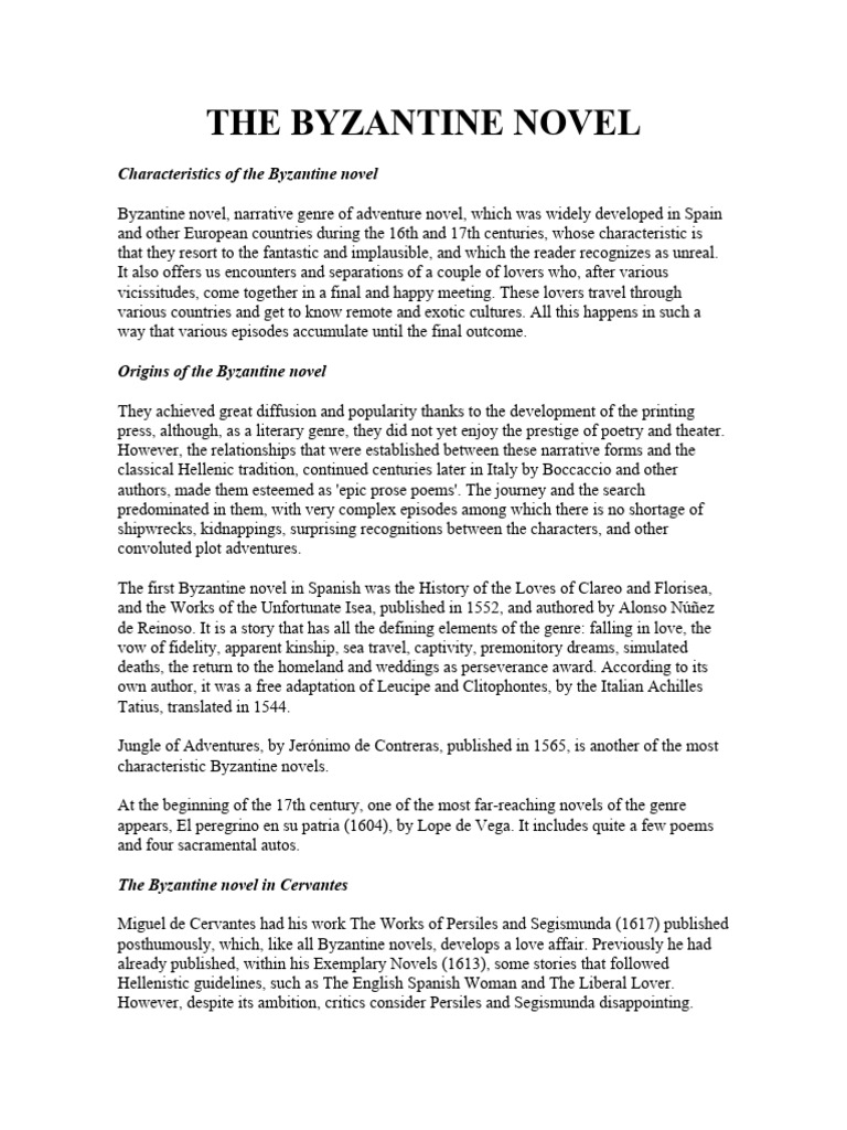 The Byzantine Novel | PDF | Narrative | Novels