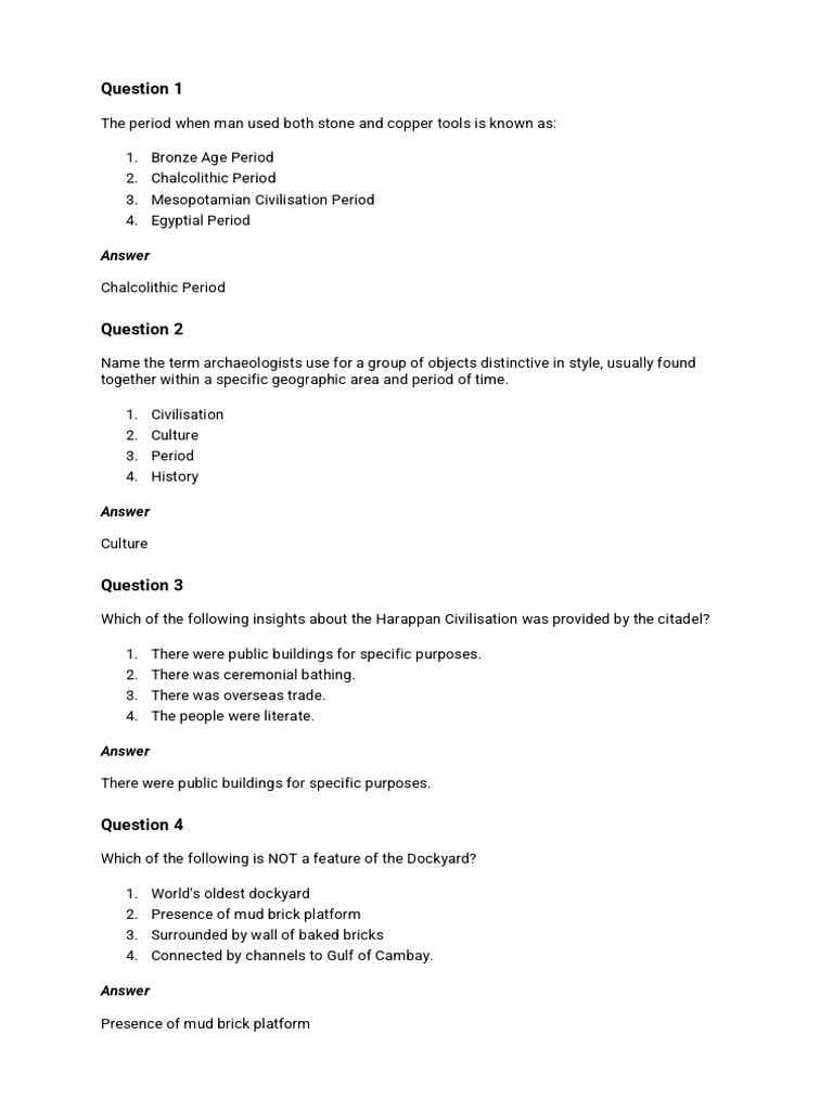 History Chapter 2 Question & Answers | PDF | Pottery