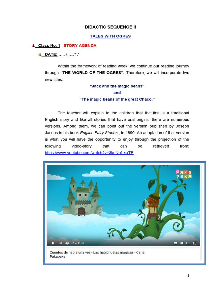 Didactic Sequence II Ogres Ok | PDF | Jack And The Beanstalk | Human ...