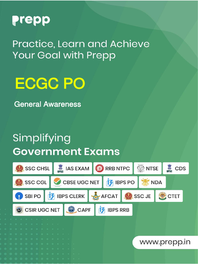 Prepp ECGC PO General Awareness | PDF | Travel