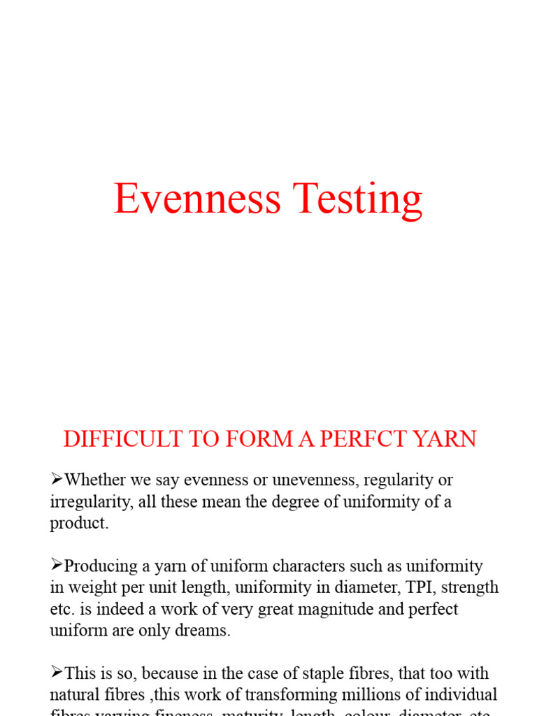 Yarn Evenness | PDF