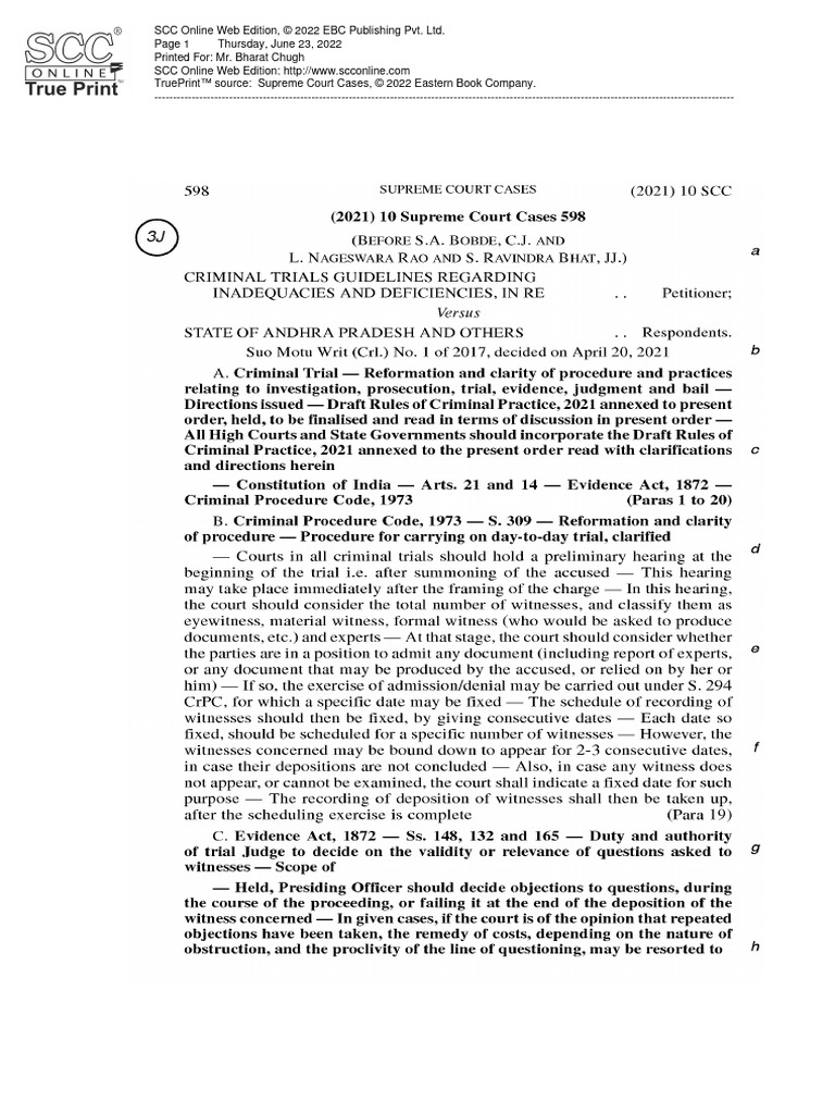 TP 2021 10 SCC 598 613 Bharatlaw06 Gmailcom 20220623 120257 1 16 | PDF