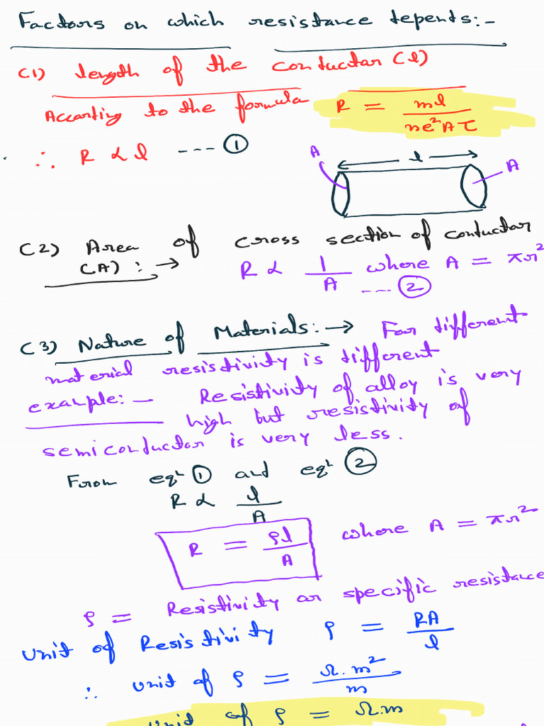 Factors On Which Resistance Depends | PDF