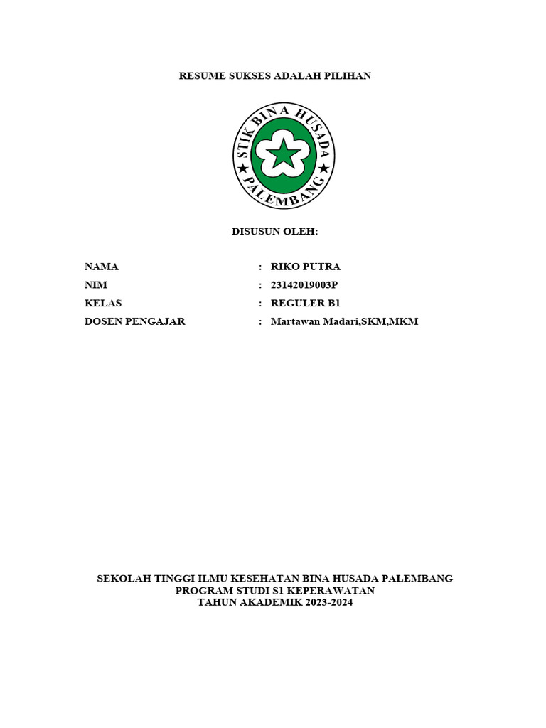 PK-CMPK 8-S1 Kep - SMTR 6-Riko Putra-Reg B | PDF | Karier & Perkembangan