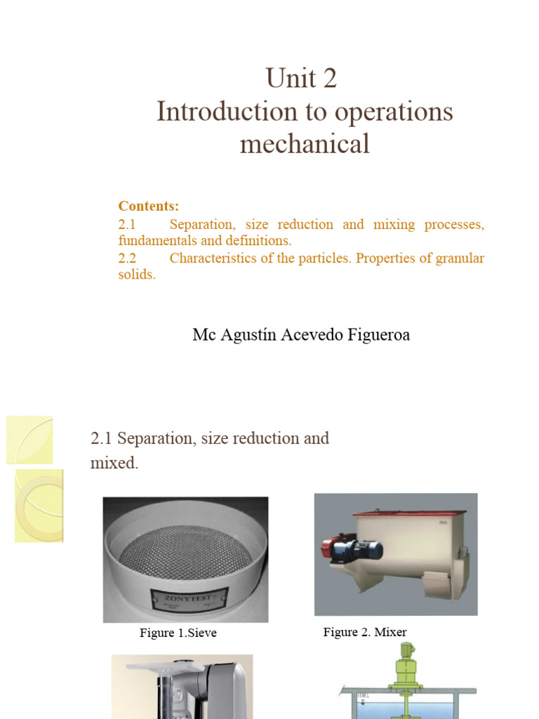 Introduction To Mechanical Operations | PDF | Mixture | Physical Sciences