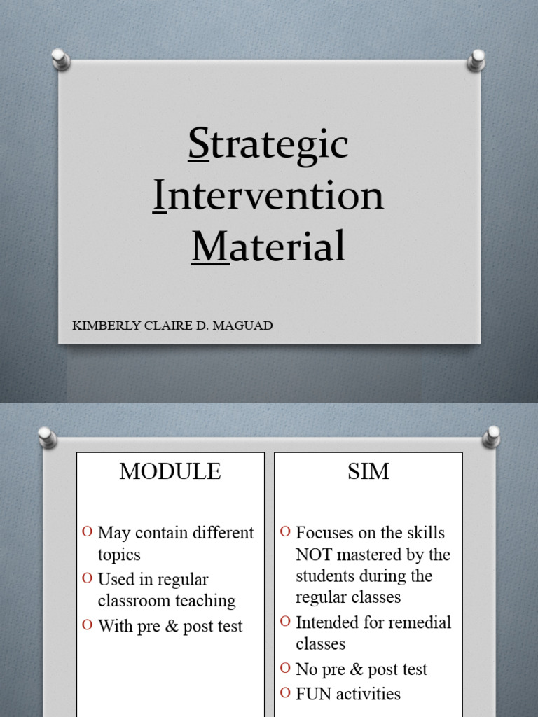 Strategic Intervention Material | PDF