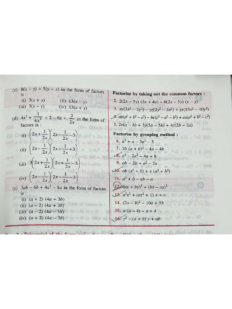 Factorisation (Consise) | PDF