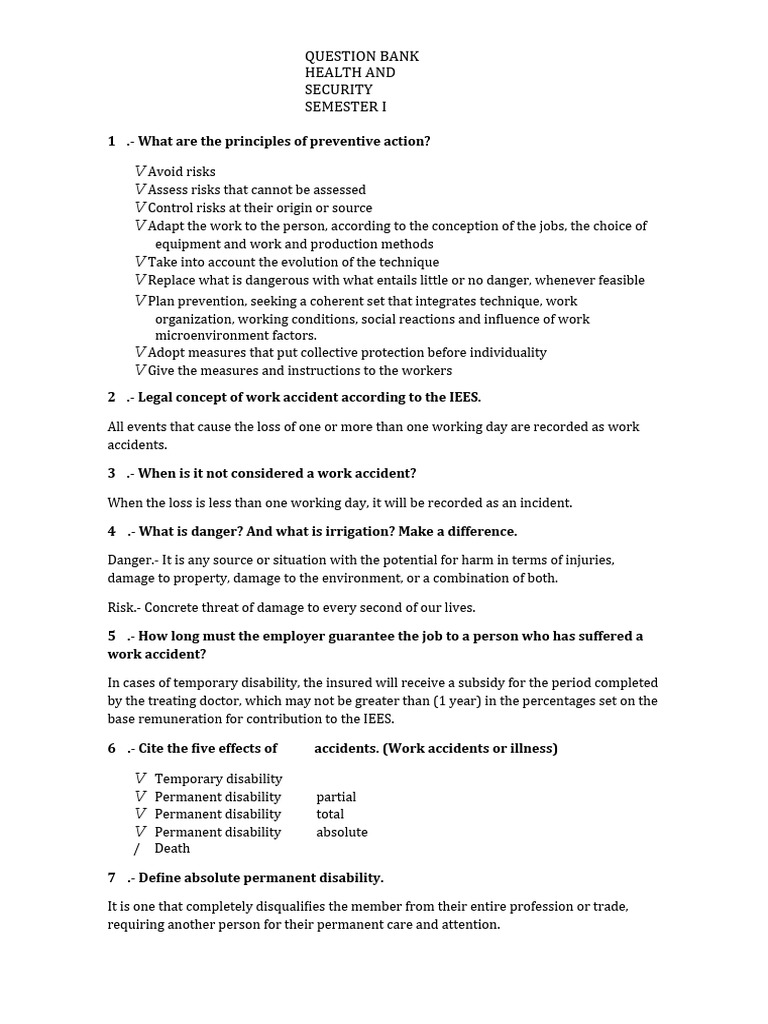 Health and Safety Question Bank | PDF | Fires | Risk