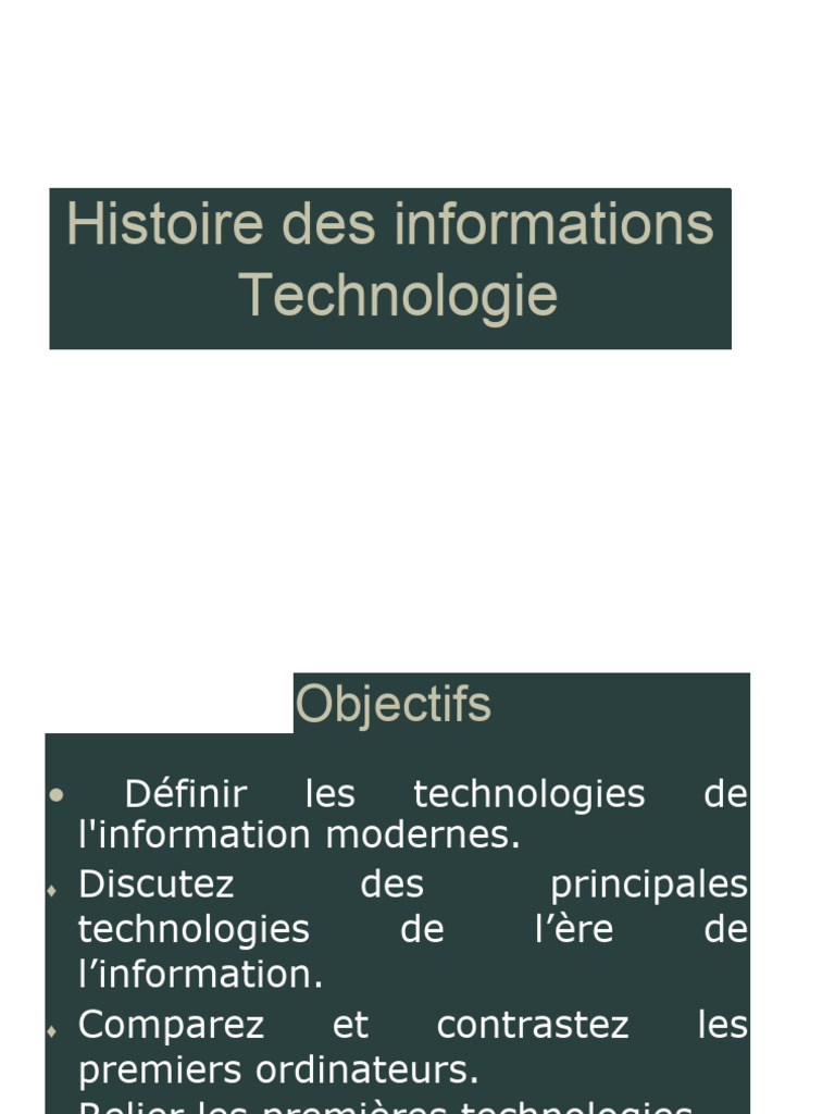 Évolution des technologies de l'information | PDF | Informatique ...