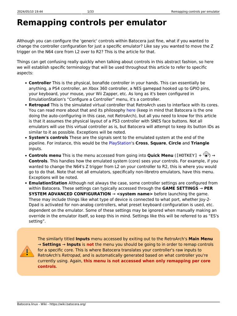 Remapping Controls Per Emulator | PDF | Computer Keyboard | Menu (Computing)