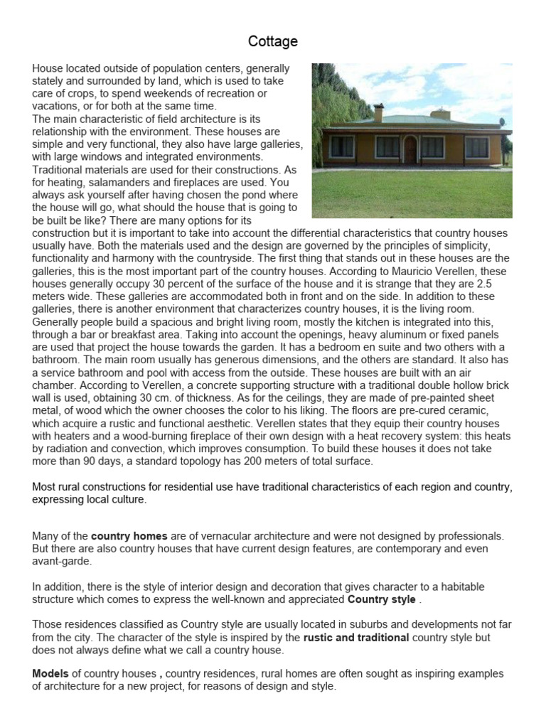 Country House (Definition) | Download Free PDF | Bathroom | Fireplace