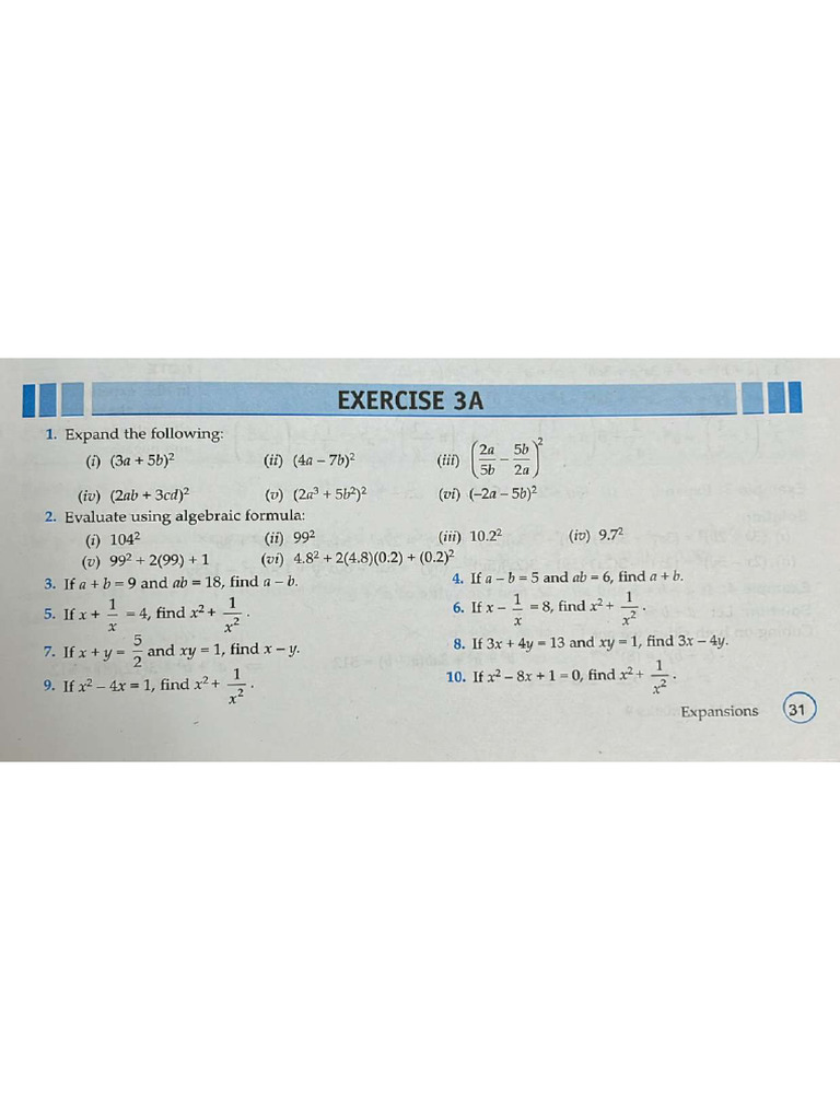 Expansions (RS Aggarwal) | PDF