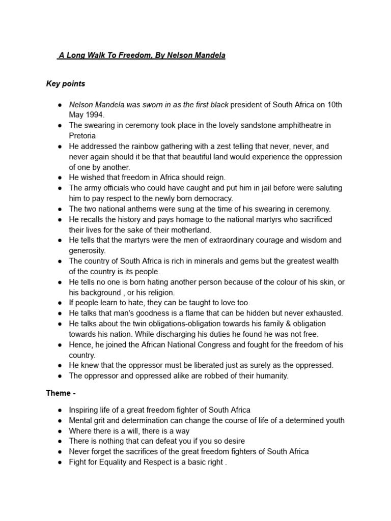 Nelson Mandela Notes | PDF | Nelson Mandela