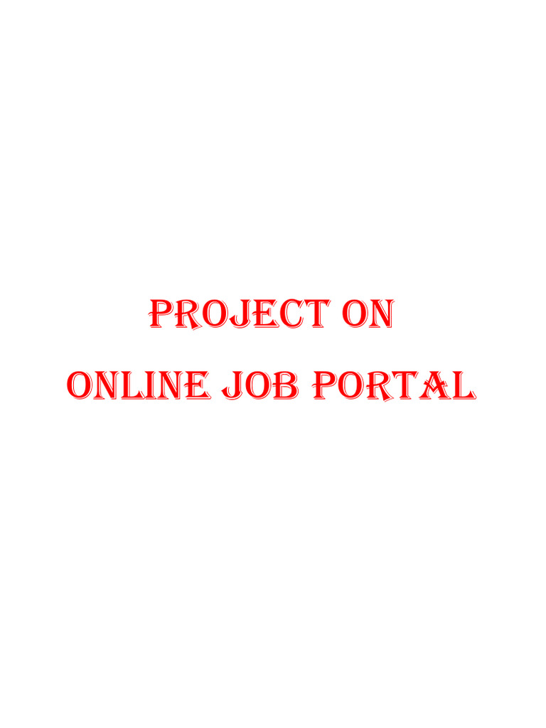 Online Job Portal Project Overview | PDF | Databases | Information ...