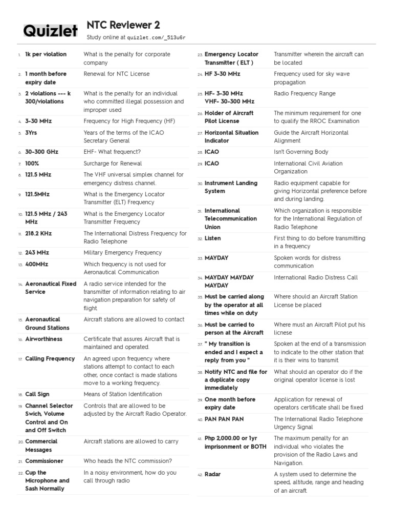 NTC Reviewer 2 | PDF | Radio | High Frequency