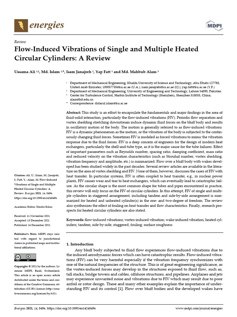 Flow-Induced Vibrations of Single and Multiple Hea | PDF | Vortices ...