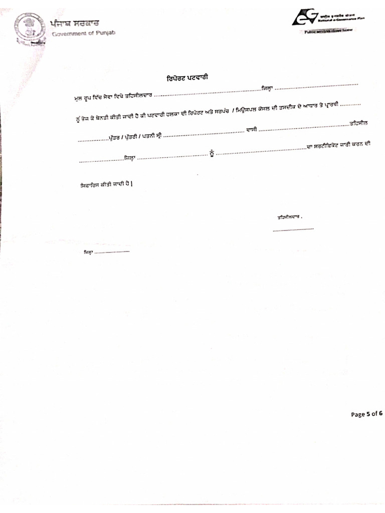 Patwari Report | PDF