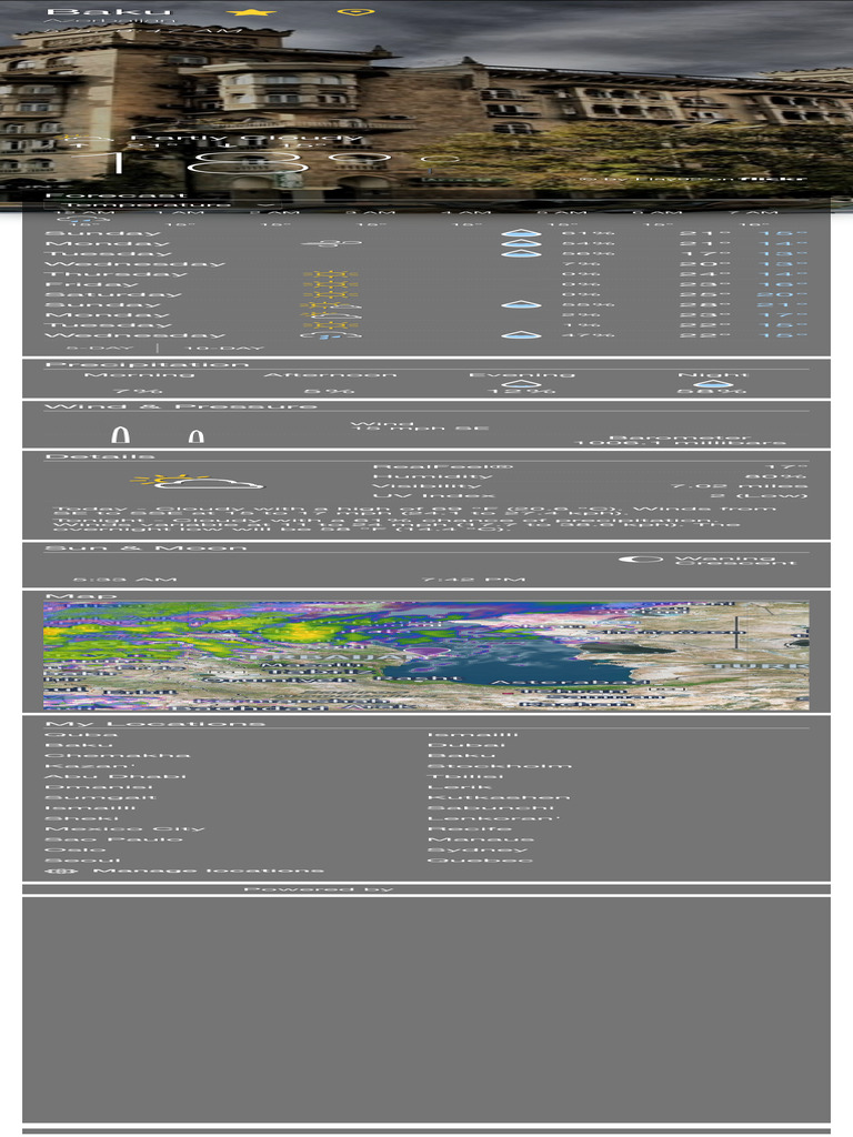 Baku, Azerbaijan - Weather Forecasts Maps New 2 | Download Free PDF ...