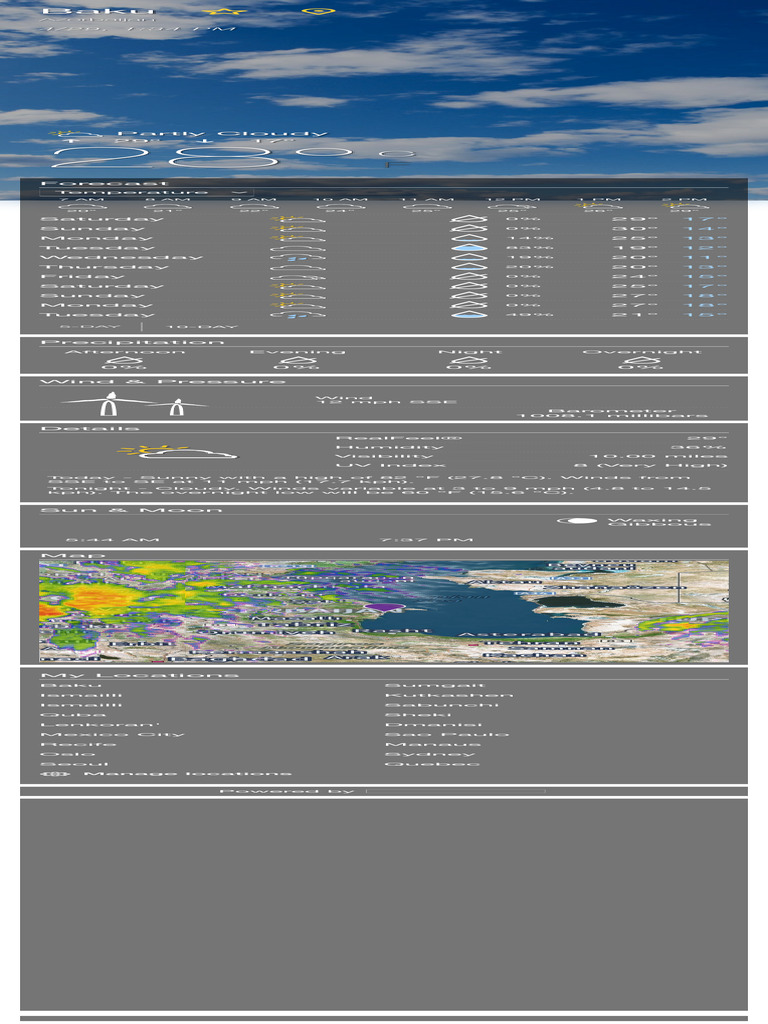 Baku, Azerbaijan - Weather Forecasts Maps New | PDF | Meteorology ...