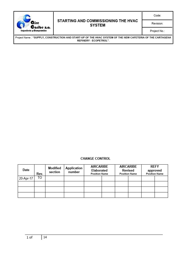 5 - Startup and Commissioning Procedure HVAC System | PDF | Risk | Risk ...