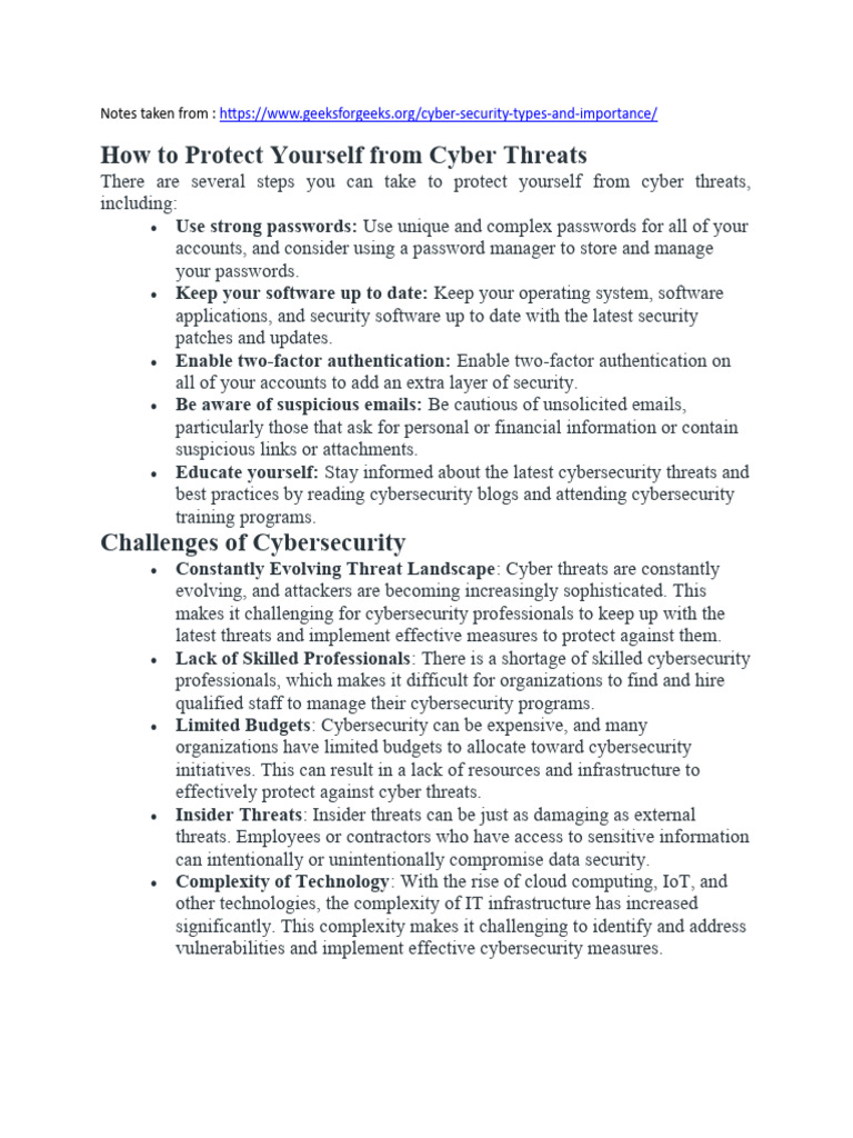 Cyber Security Notes 4 | PDF | Security | Computer Security