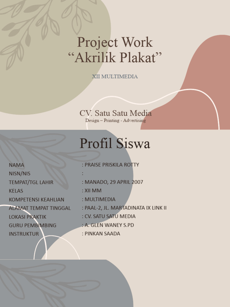 Laporan Project Work PPT Akrilikk | PDF