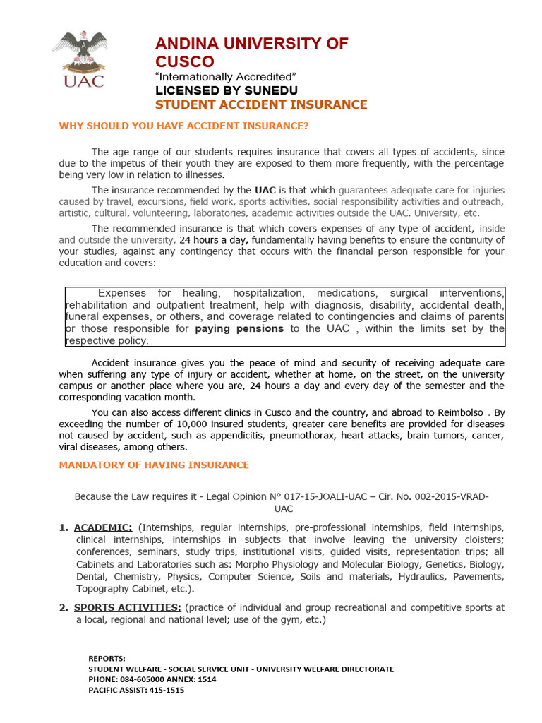 The Mandatory Nature of Insurance Against Student Accidents at The ...