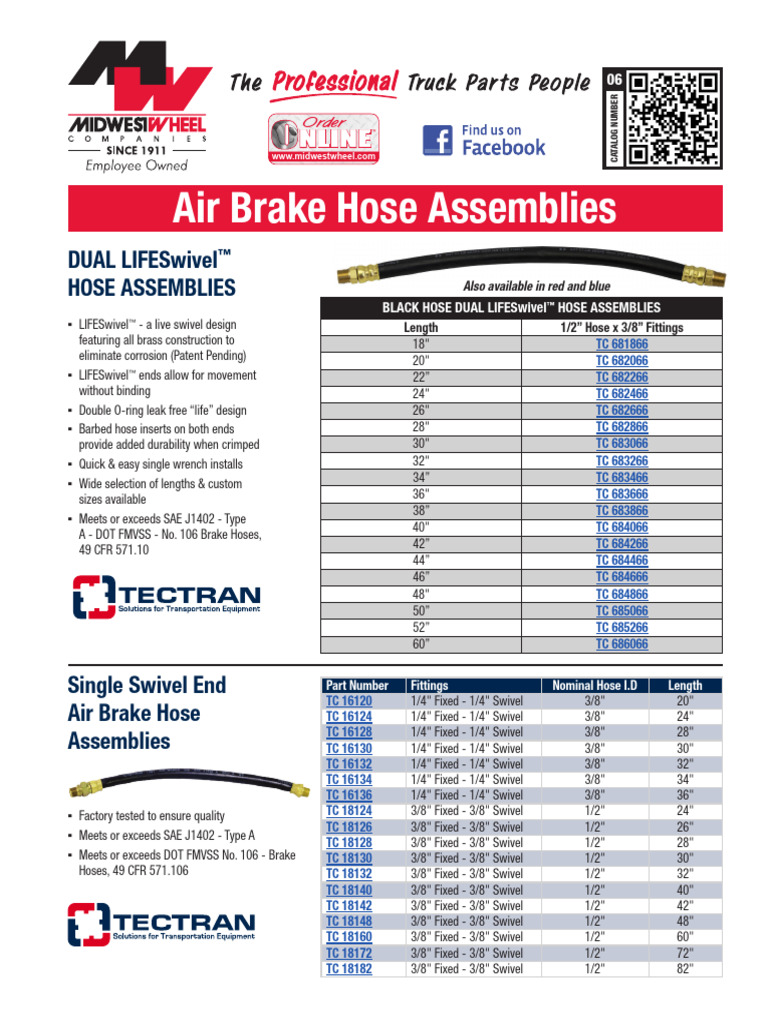 06air Brake Hose Assemblies130003232021 | PDF | Mechanical Engineering