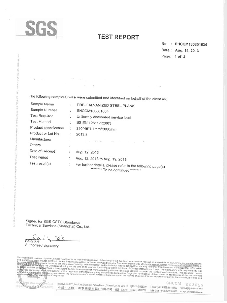 Metal Plank 2m Sgs | PDF