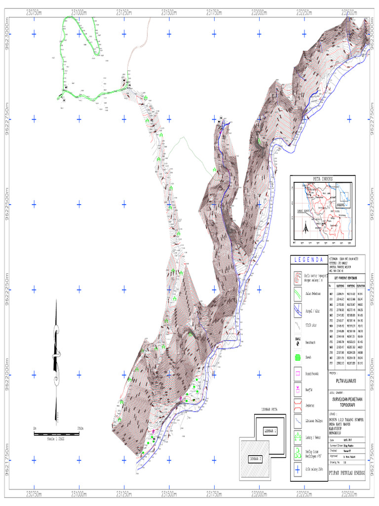 Gambar Situasi Topografi PLTM Ulumusi Sheet2 1_2500 | PDF