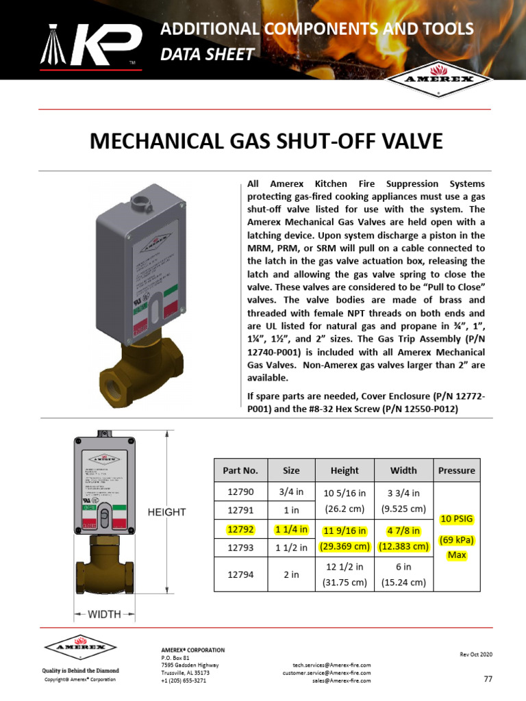 Mechanical Gas Shut Off | PDF | Valve | Gases