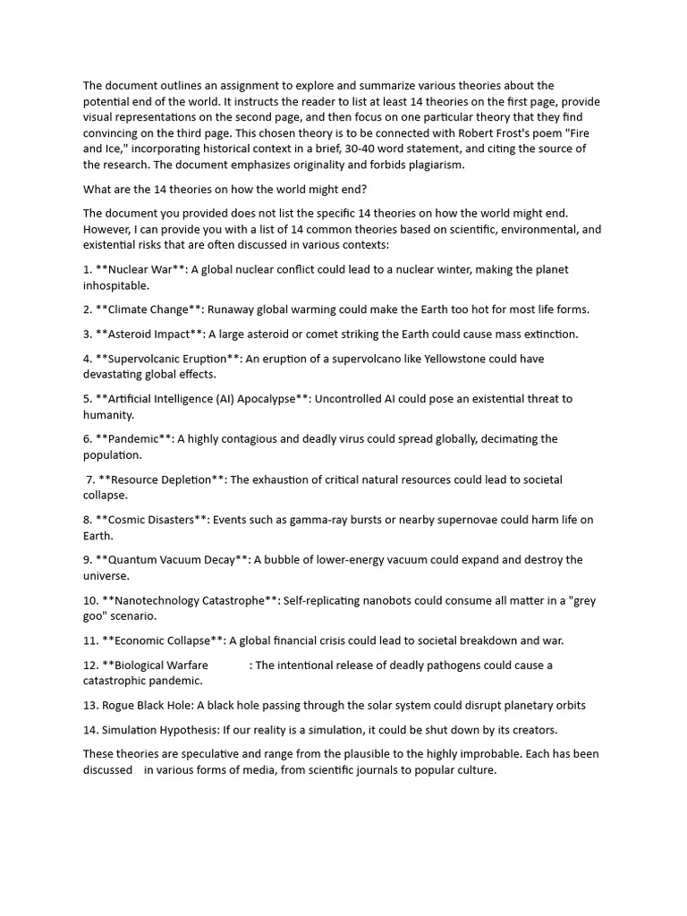 The Document Outlines An Assignment To Explore and Summarize Various ... The Document Outlines An Assignment To Explore and Summarize Various ...