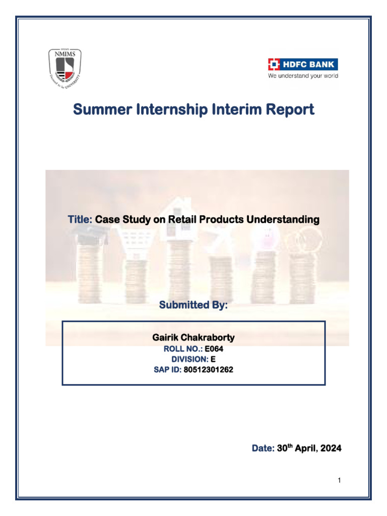 Internship Interim Report | PDF | Loans | Finance & Money Management