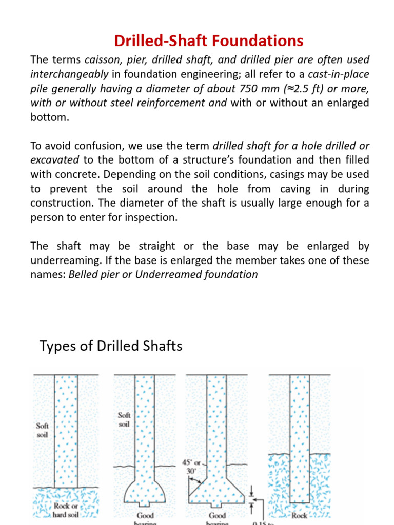 Drilled-Shaft Foundations Overview | PDF