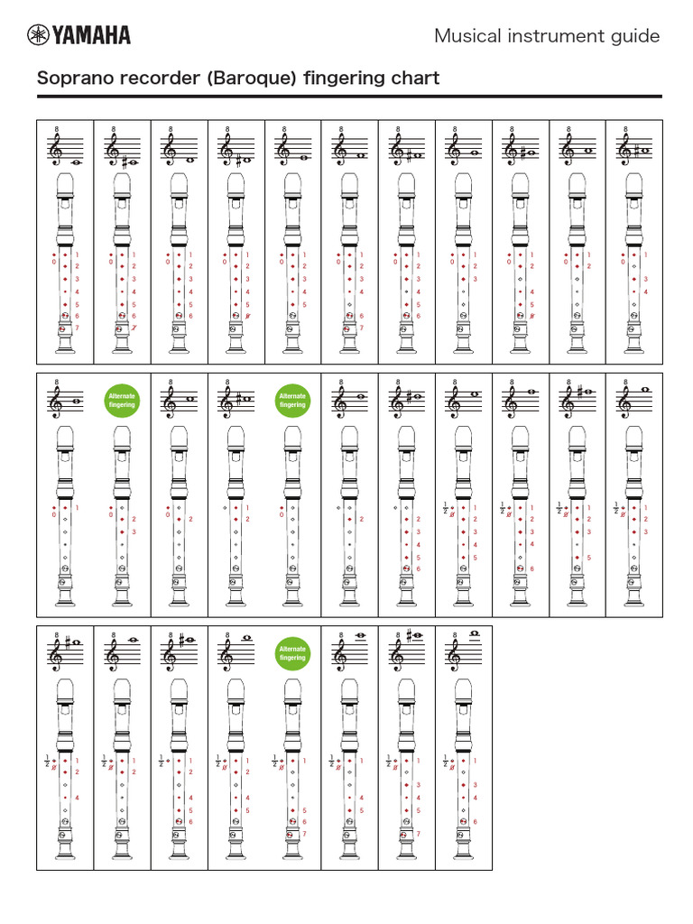 Baroque Soprano Recorder Guide | PDF | Recorder (Musical Instrument ...