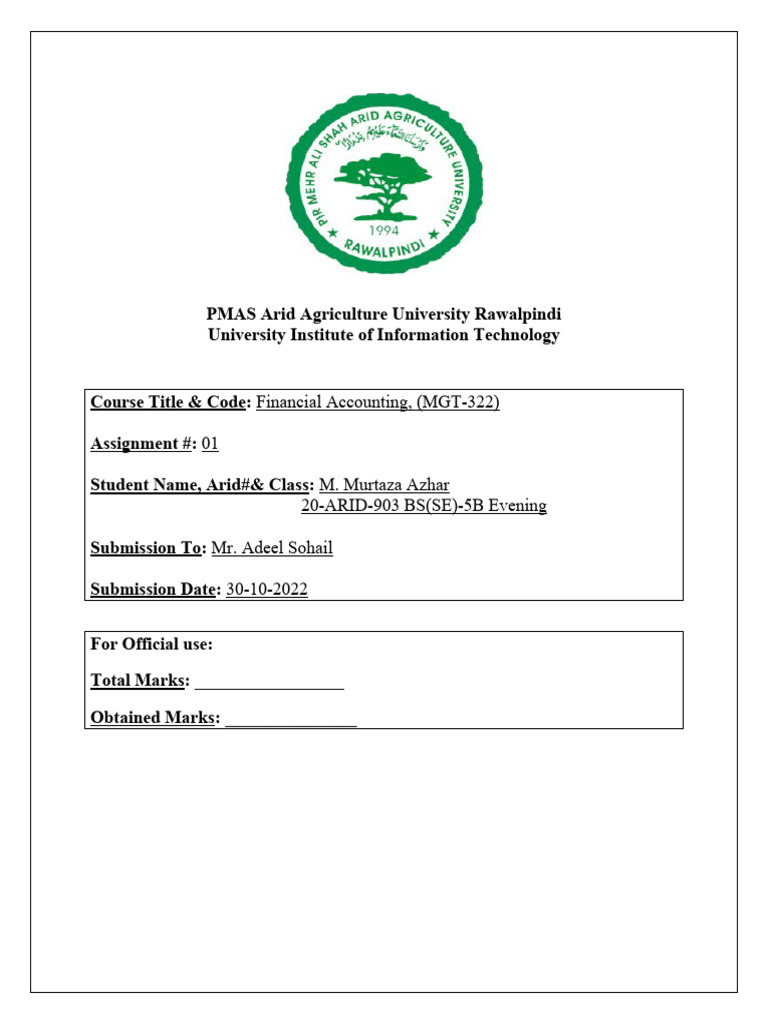 (20-ARID-903) M.murtaza Azhar BS (SE) - 5B Evening Assignment#1 | PDF ...