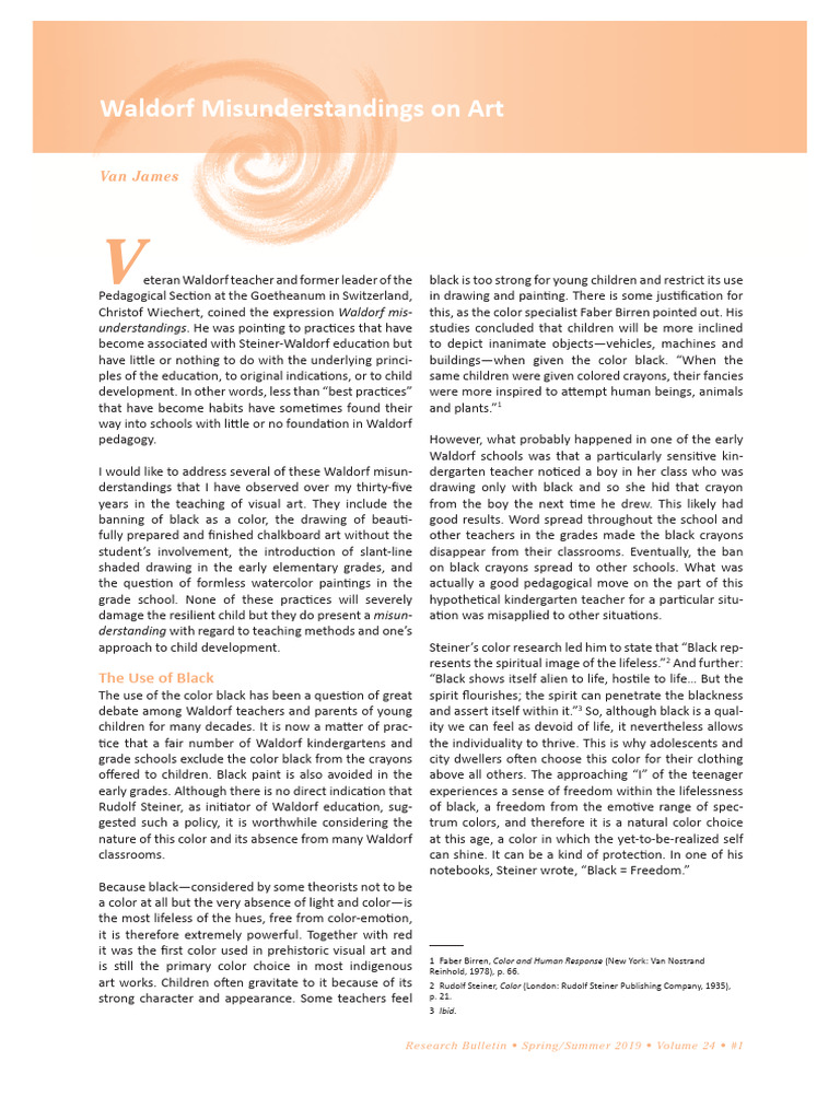 Waldorf Misunderstanding On Art | PDF