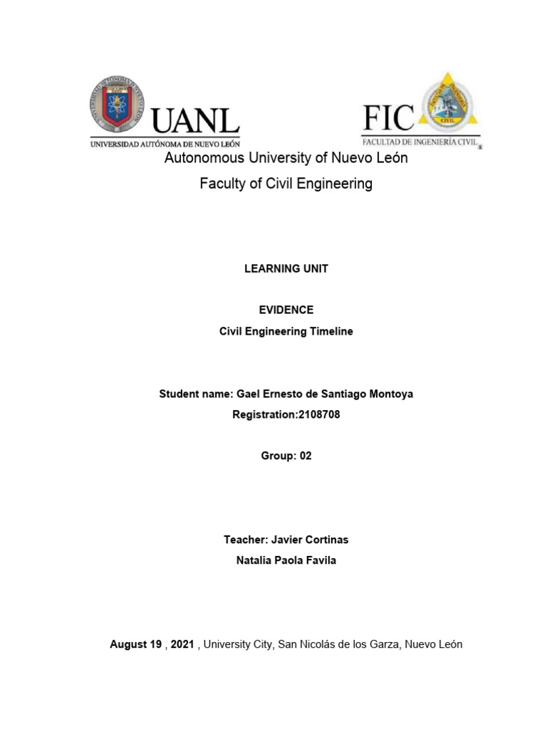 Civil Engineering Timeline | PDF | Engineering | Civil Engineering